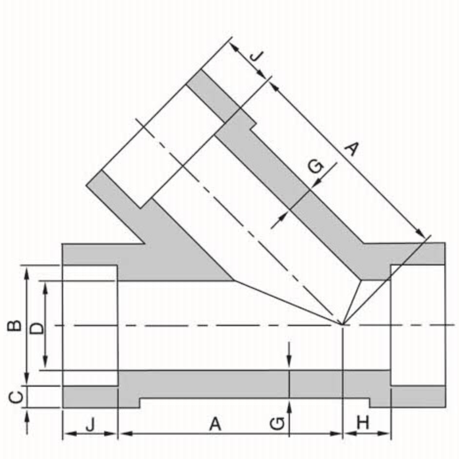 Socket weld 45°lateral - Fluid Tech