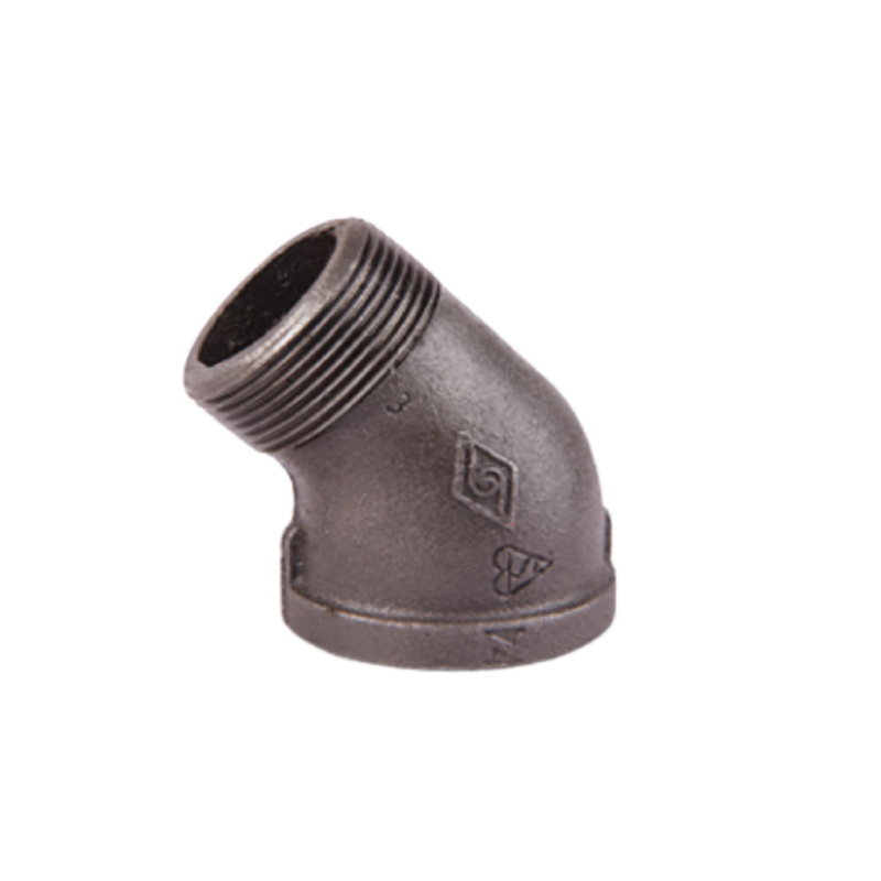Malleable Iron 45° Street Elbow Fig 121 BSPTThreaded BS EN - Fluid Tech
