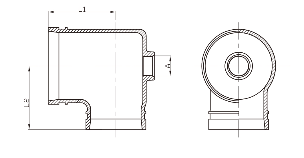 Grooved 90° hydrant elbow - Fluid Tech